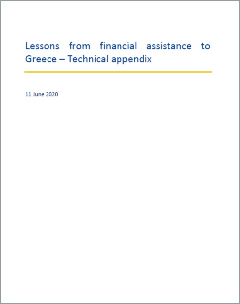 Lessons from financial assistance to Greece – Technical appendix ...